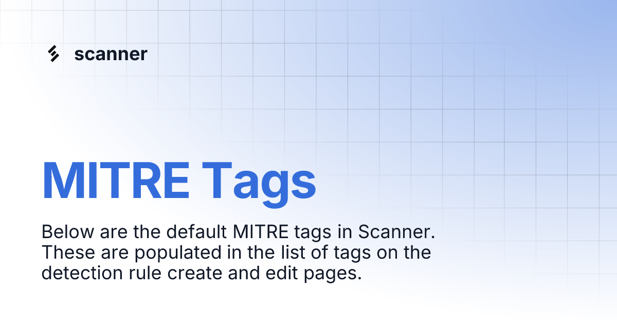 MITRE Tags | scanner